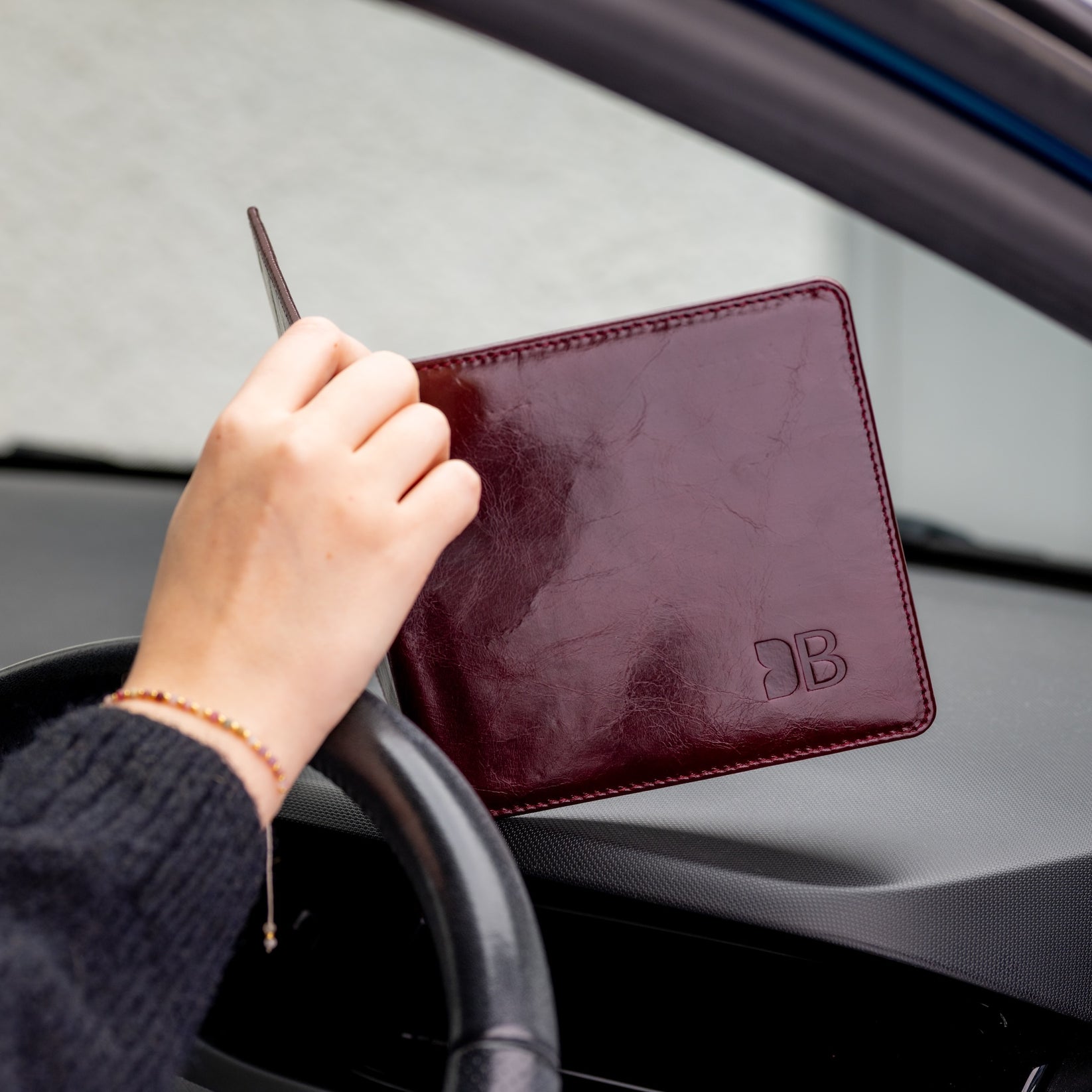 Disabled Blue Badge Parking Permit Wallet in Burgundy Leather - UK Mad ...
